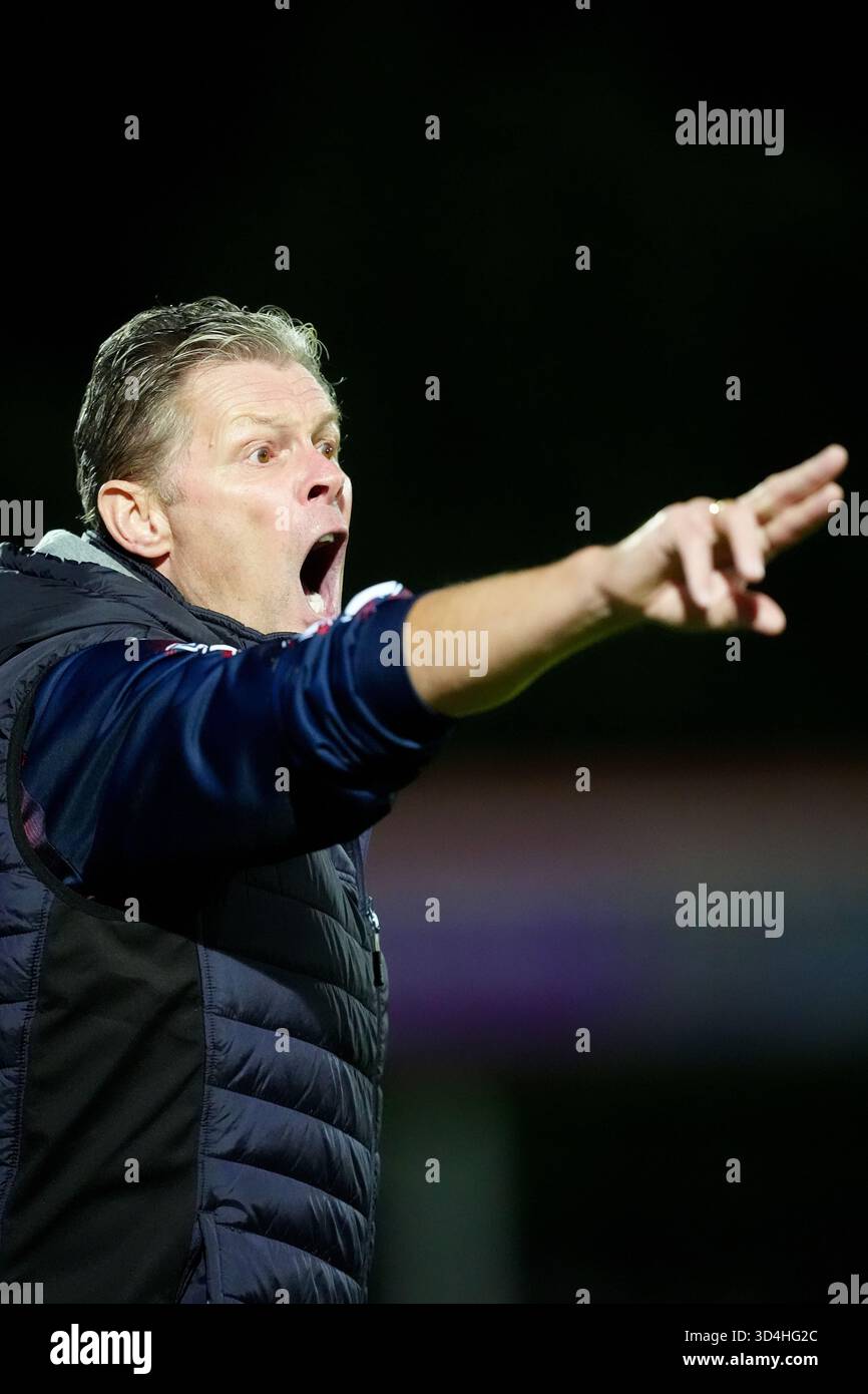 Cheltenham Town manager Steve Cotterill during the Sky Bet League Two ...