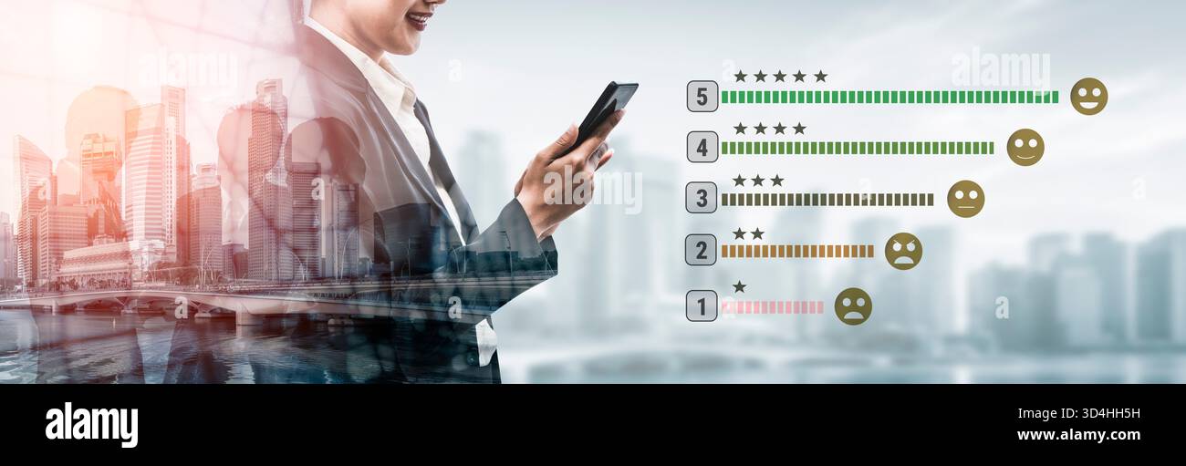 A customer satisfaction feedback and five star rating system. A concept ...