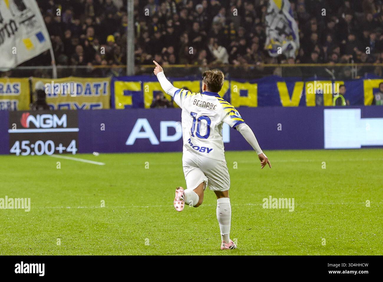 Adrian Bernabe of Parma AC celebrates after scoring during Parma Calcio ...