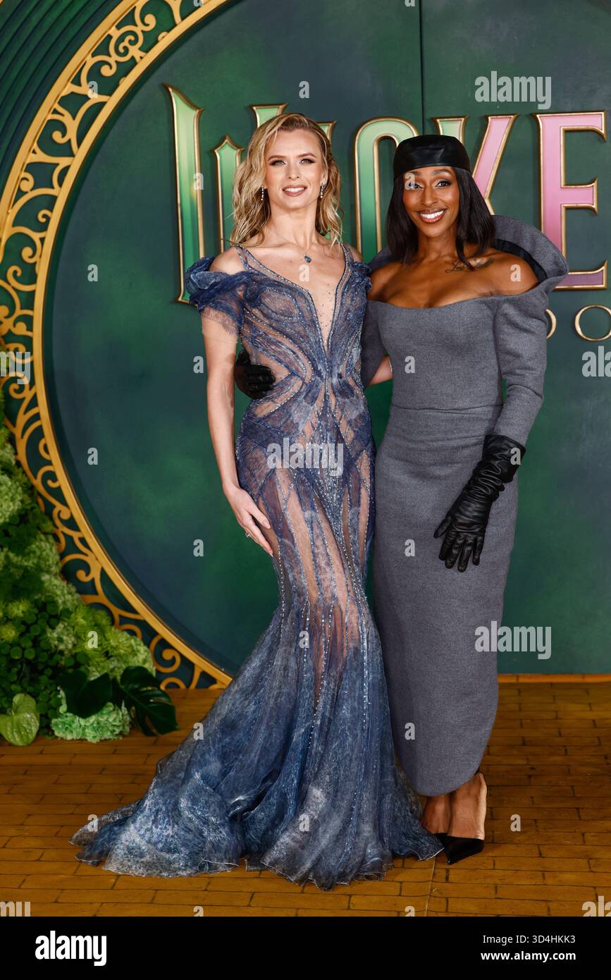 Nadiya Bychkova, left, and Alexandra Burke pose for photographers upon ...