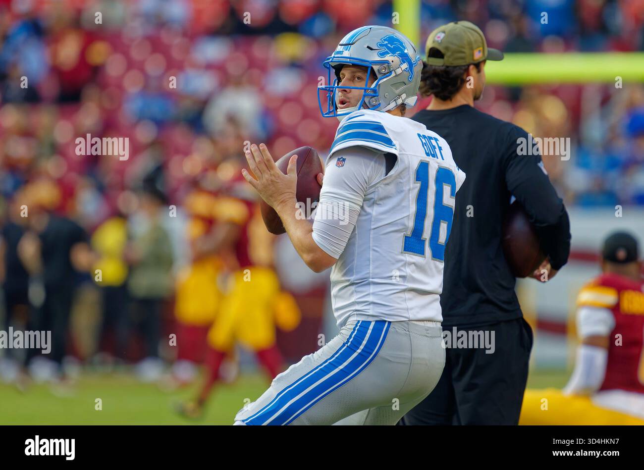 Detroit Lions Quarterback Jared Goff (16) in pre-game warmups before ...