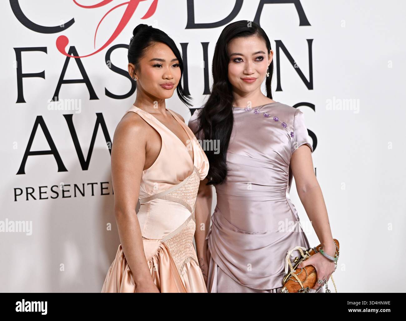 Sunisa Lee, left, and Olivia Z Cheng attend the CFDA Fashion Awards ...