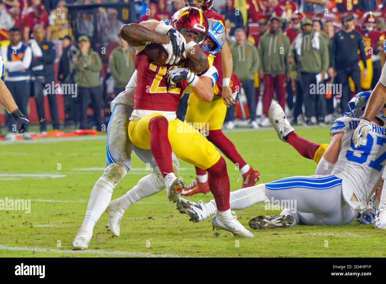 Washington Commanders Running Back Jacory Croskey-Merritt (22) stopped ...