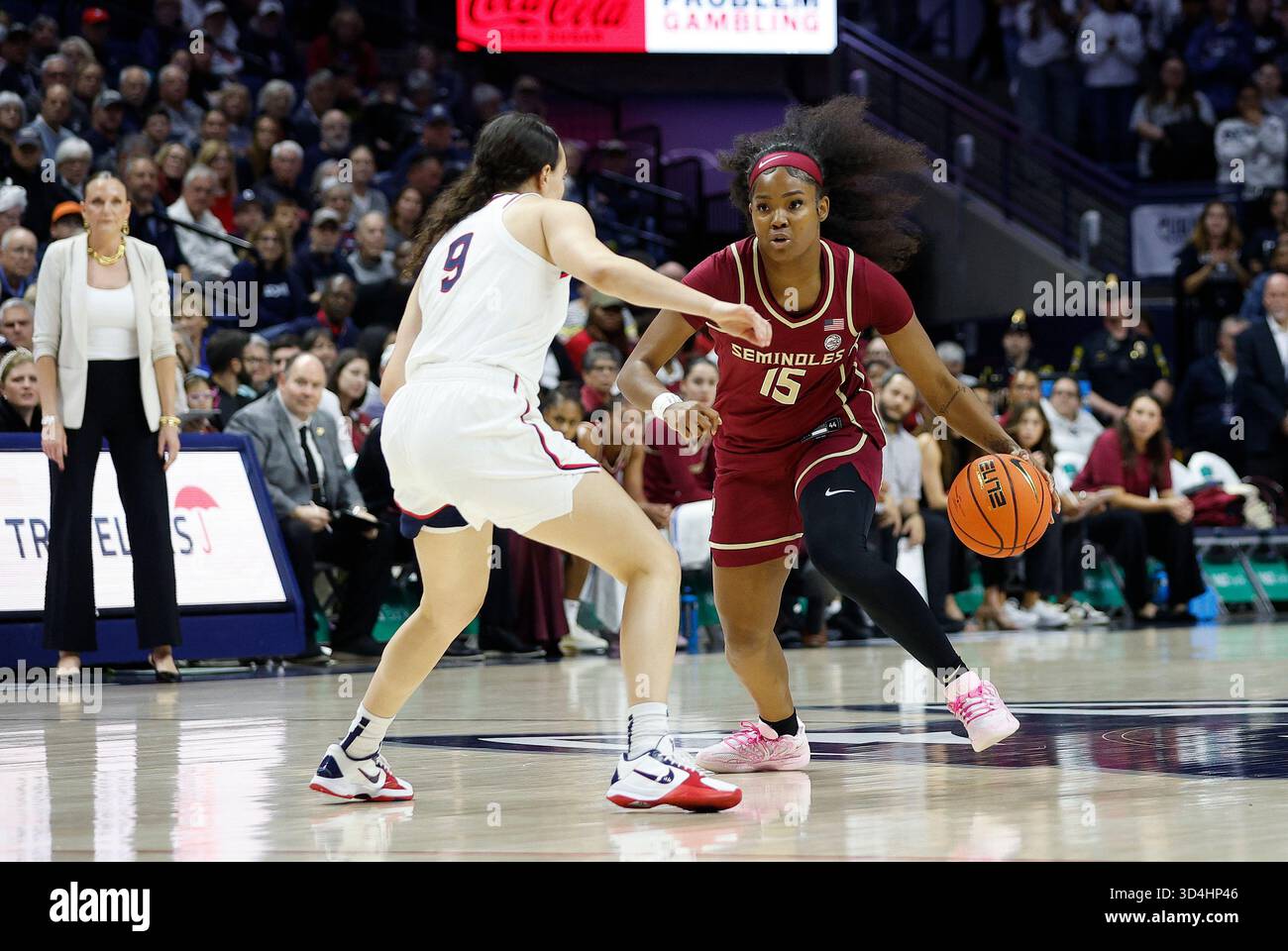 STORRS, CT - NOVEMBER 09: Solè Williams #15 of the Florida State ...