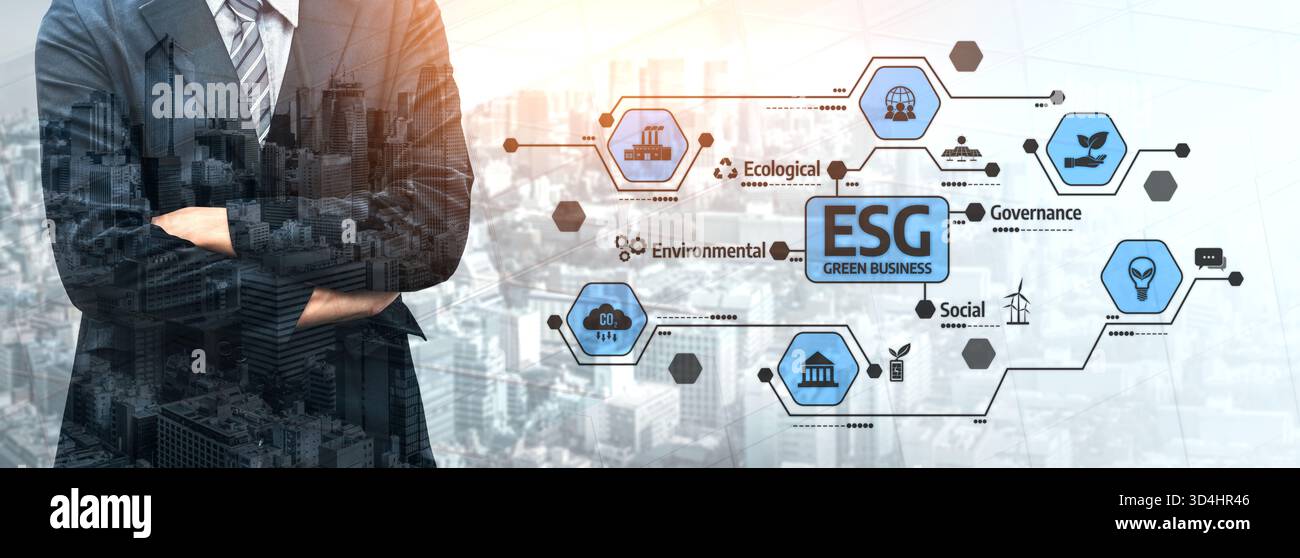 Professional businessman analyzing esg hi-res stock photography and ...
