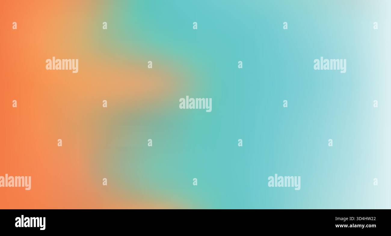 Liquid, abstract teal and orange gradient background. Blurred, wavy ...