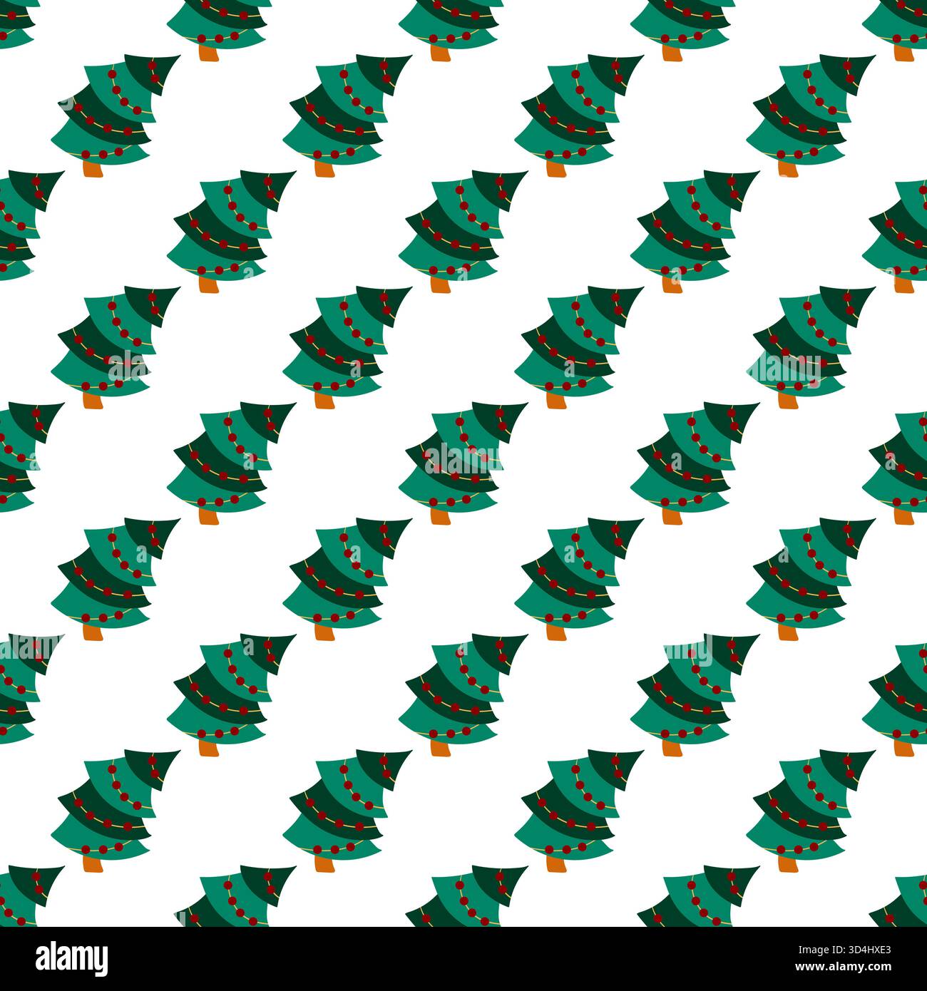 Christmas seamless pattern in hand-drawn style. Christmas trees. Print ...