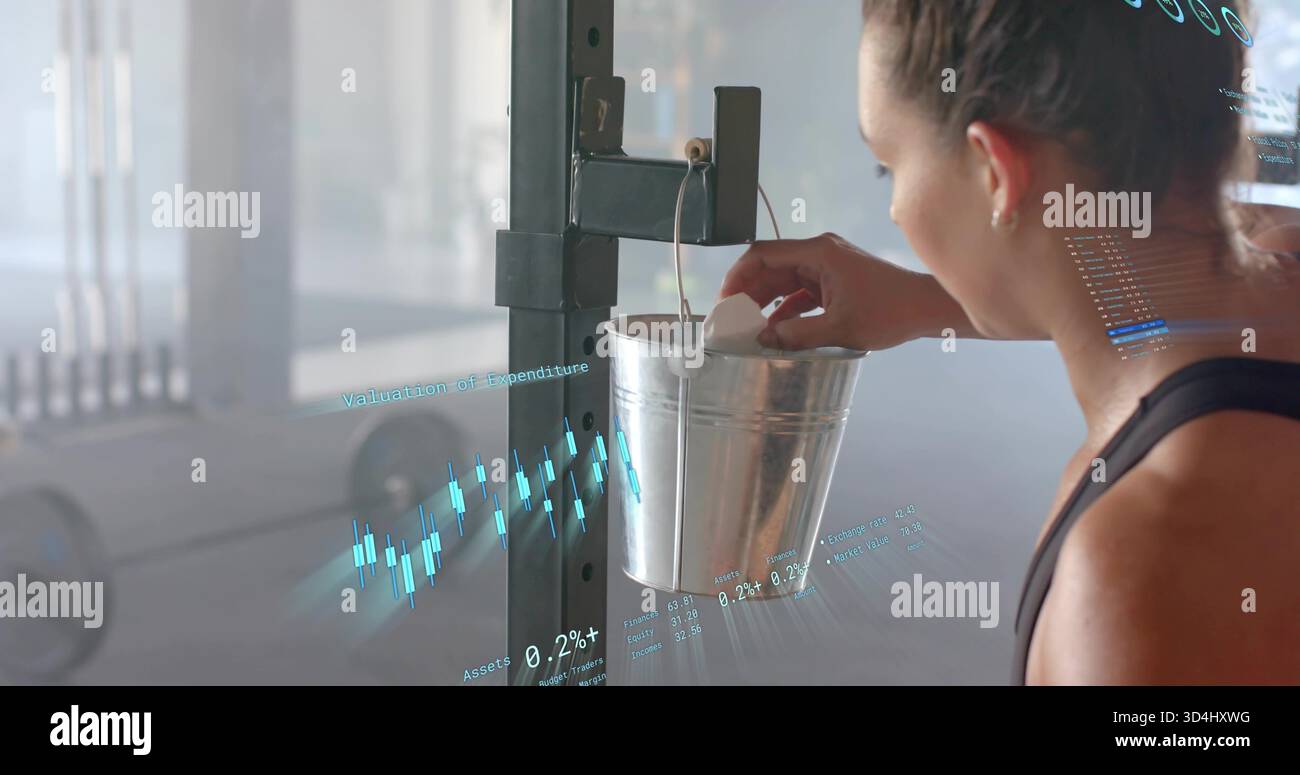 Woman grabbing chalk from bucket hi-res stock photography and images ...