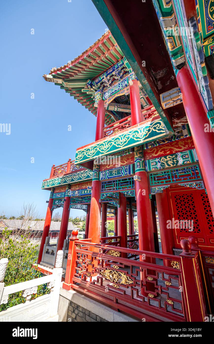 Architectural details of the traditional Chinese pavilions in San xian ...
