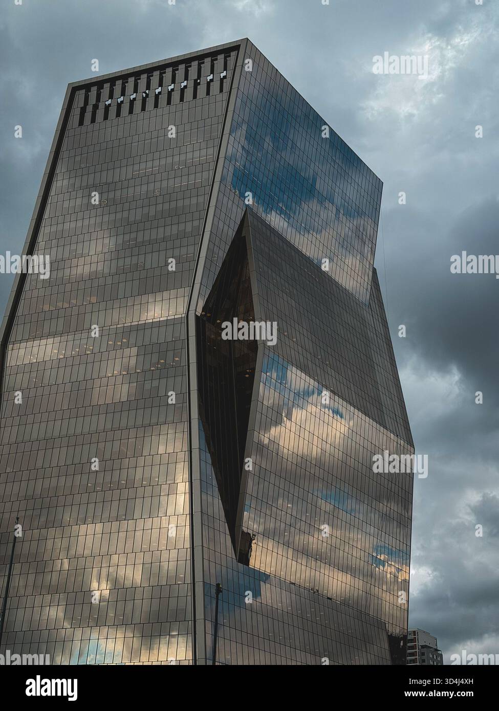 Close-up of a modern glass building in Faria Lima, São Paulo, Brazil ...