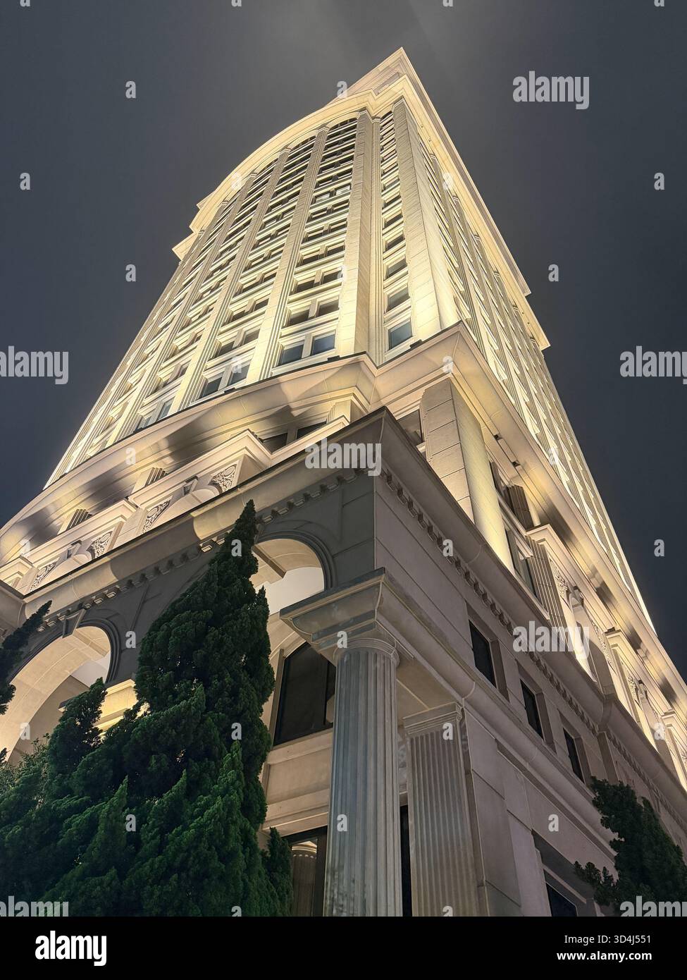tall buildings lit up at night in Faria Lima, São Paulo, Brazil ...