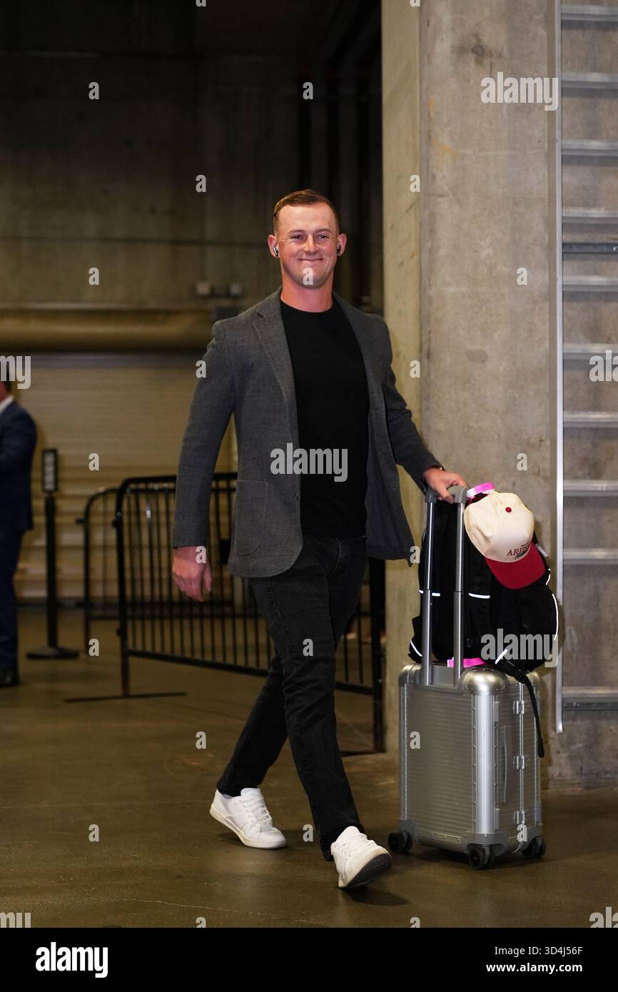 Arizona Cardinals place kicker Chad Ryland arrives during an NFL ...