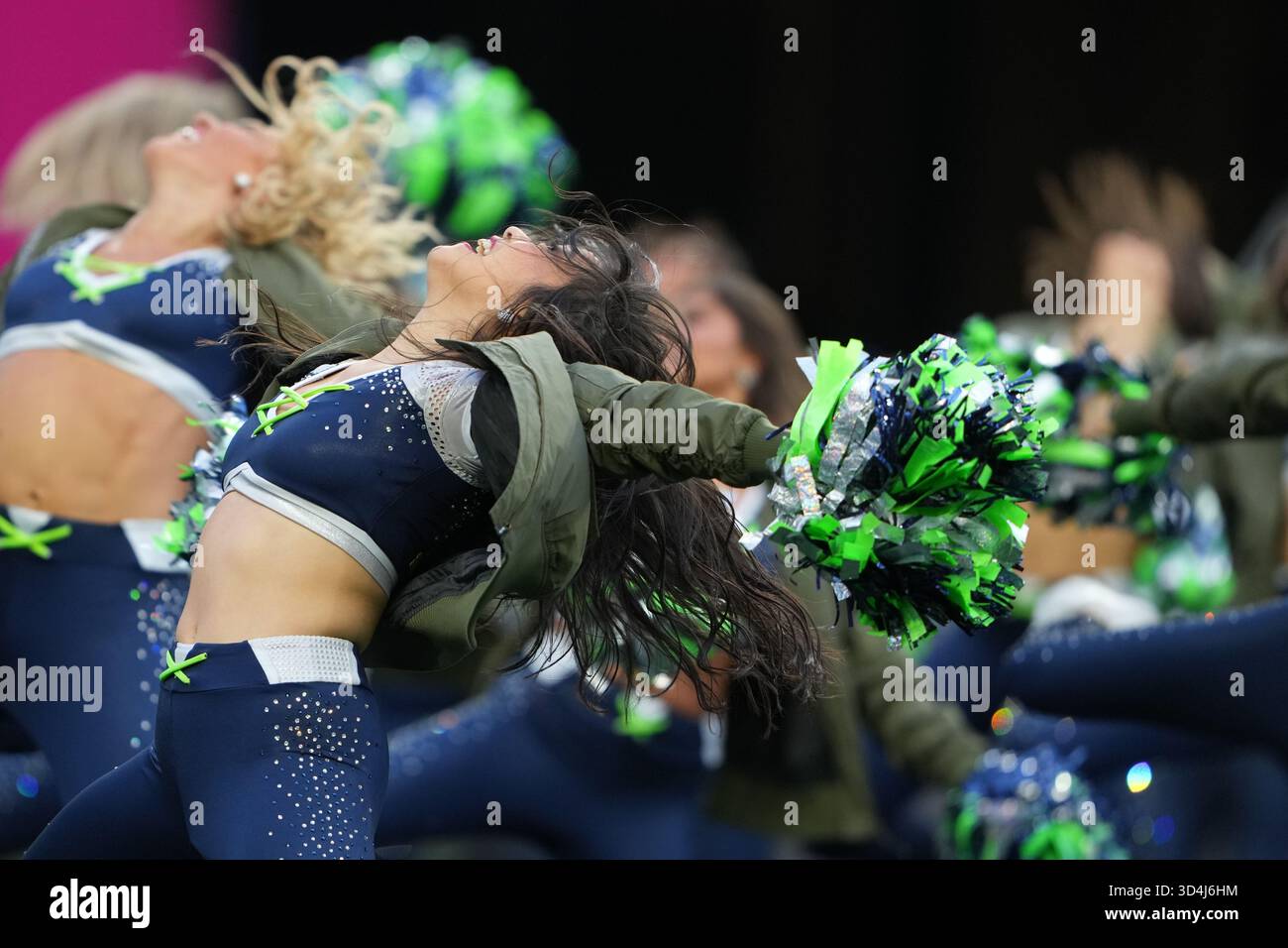 The Seahawks Dancers perform during an NFL football game between the ...