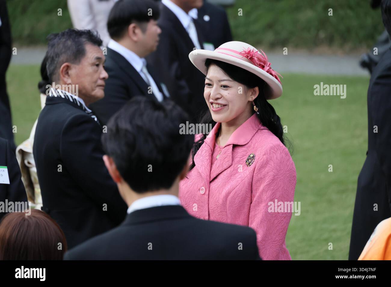 Japanese Princess Tsuguko chats with guests the autumn imperial garden ...