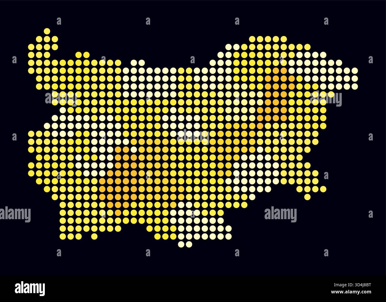 Bulgaria dotted map. Digital style map of the country on dark ...