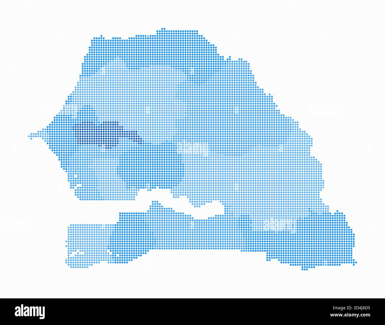 Senegal dotted map. Digital style map of the country on white ...