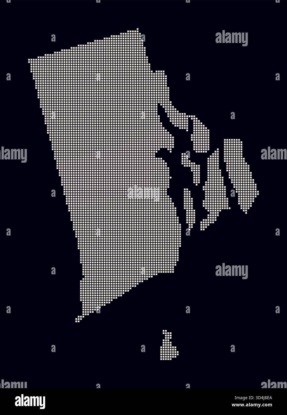 Rhode Island dotted map. Digital style map of the state on dark ...