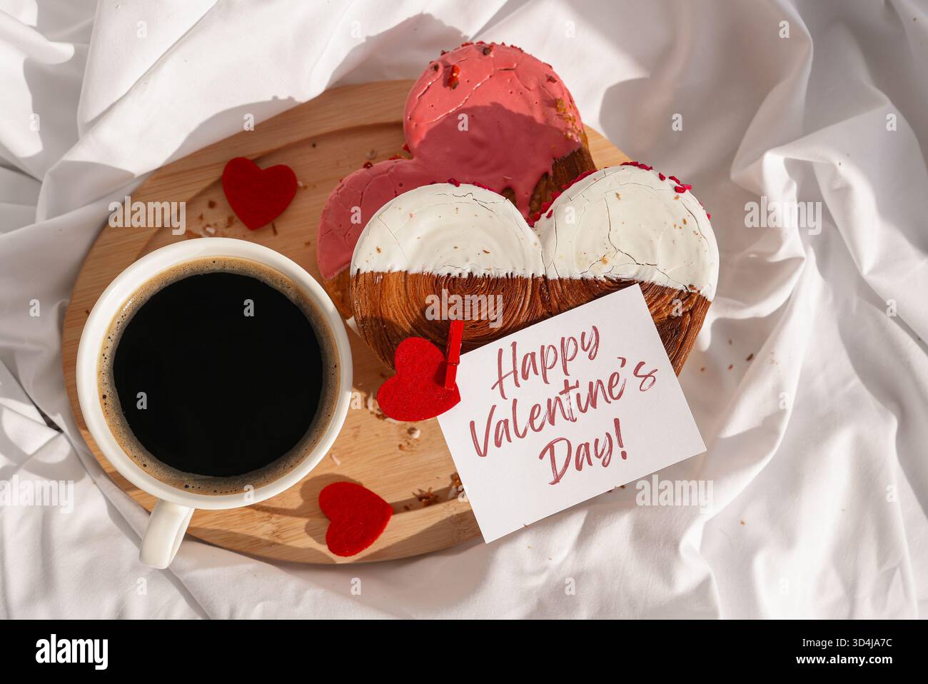Happy Valentine's Day wishes saying caption on greeting card Coffee ...