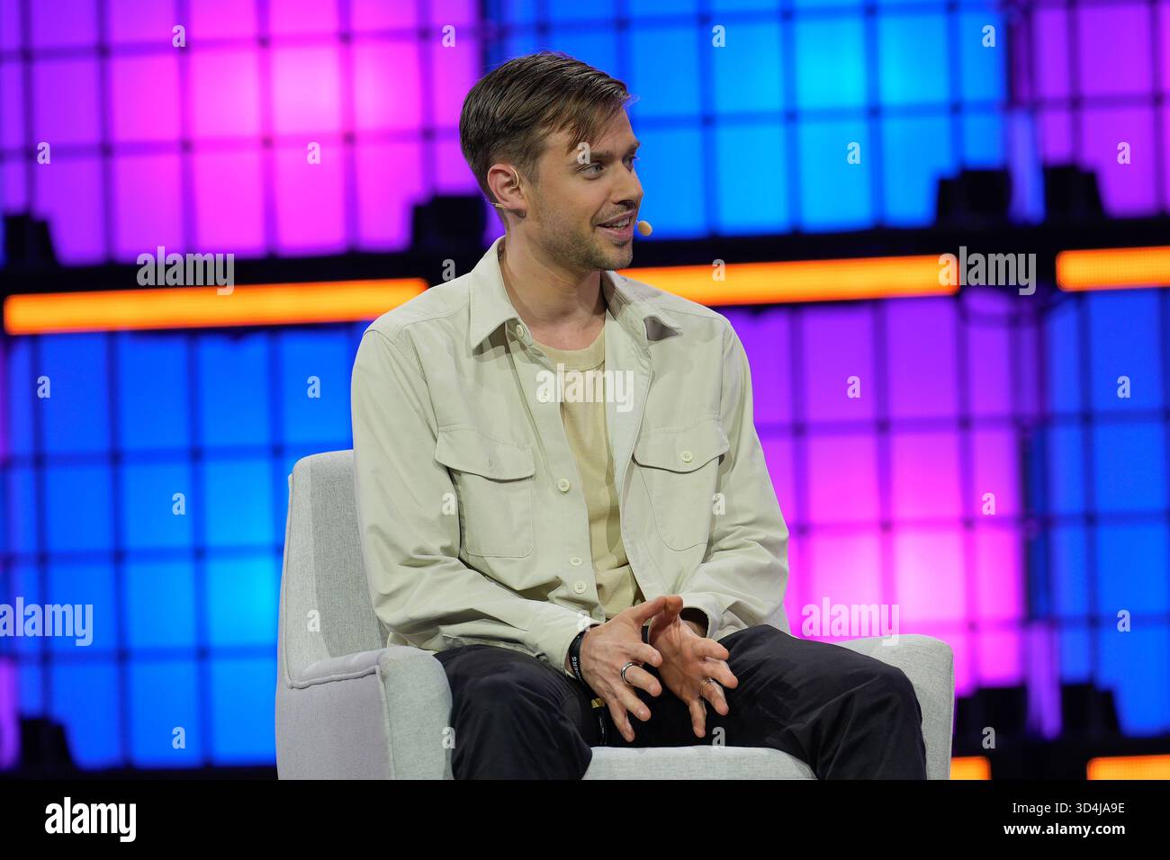 Anton Osika, Co-founder & CEO at Lovable, addresses the audience during ...