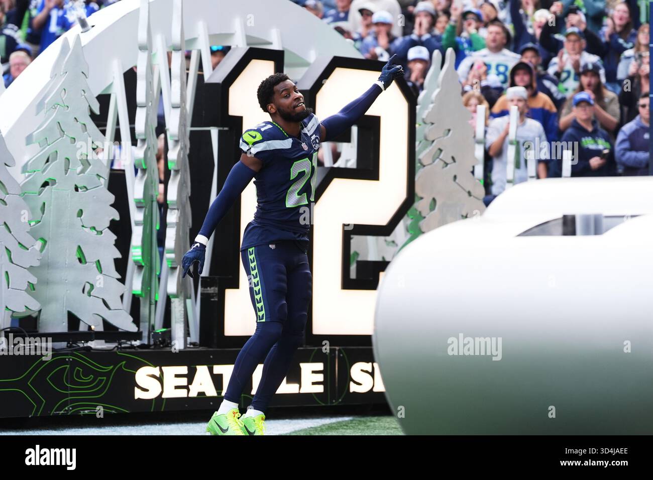 Seattle Seahawks cornerback Devon Witherspoon runs out during ...
