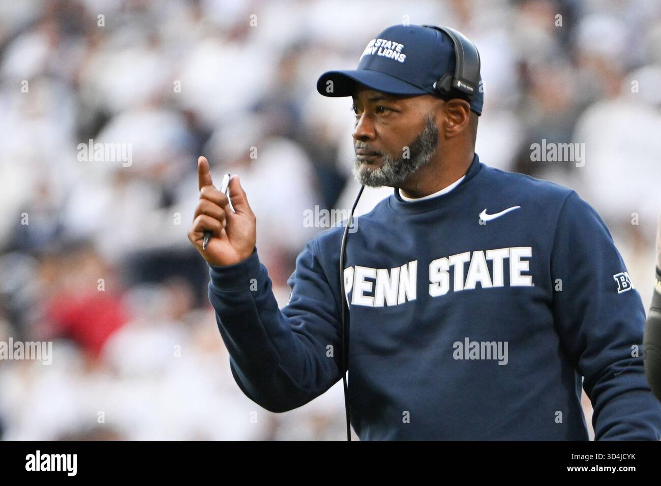 Penn State interim head coach Terry Snith reacts against Indiana during ...