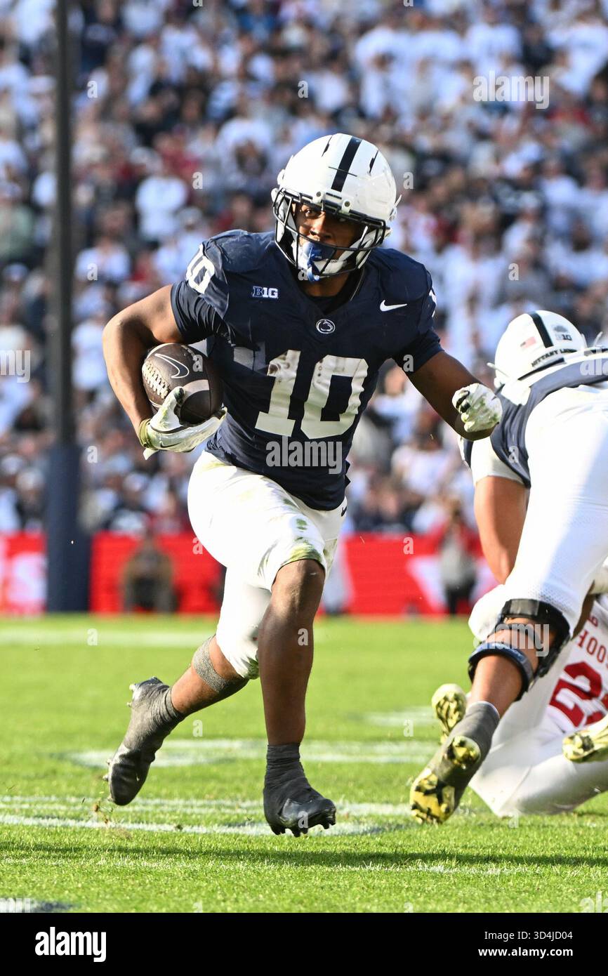 Penn State running back Nicholas Singleton (10) runs against Indiana ...