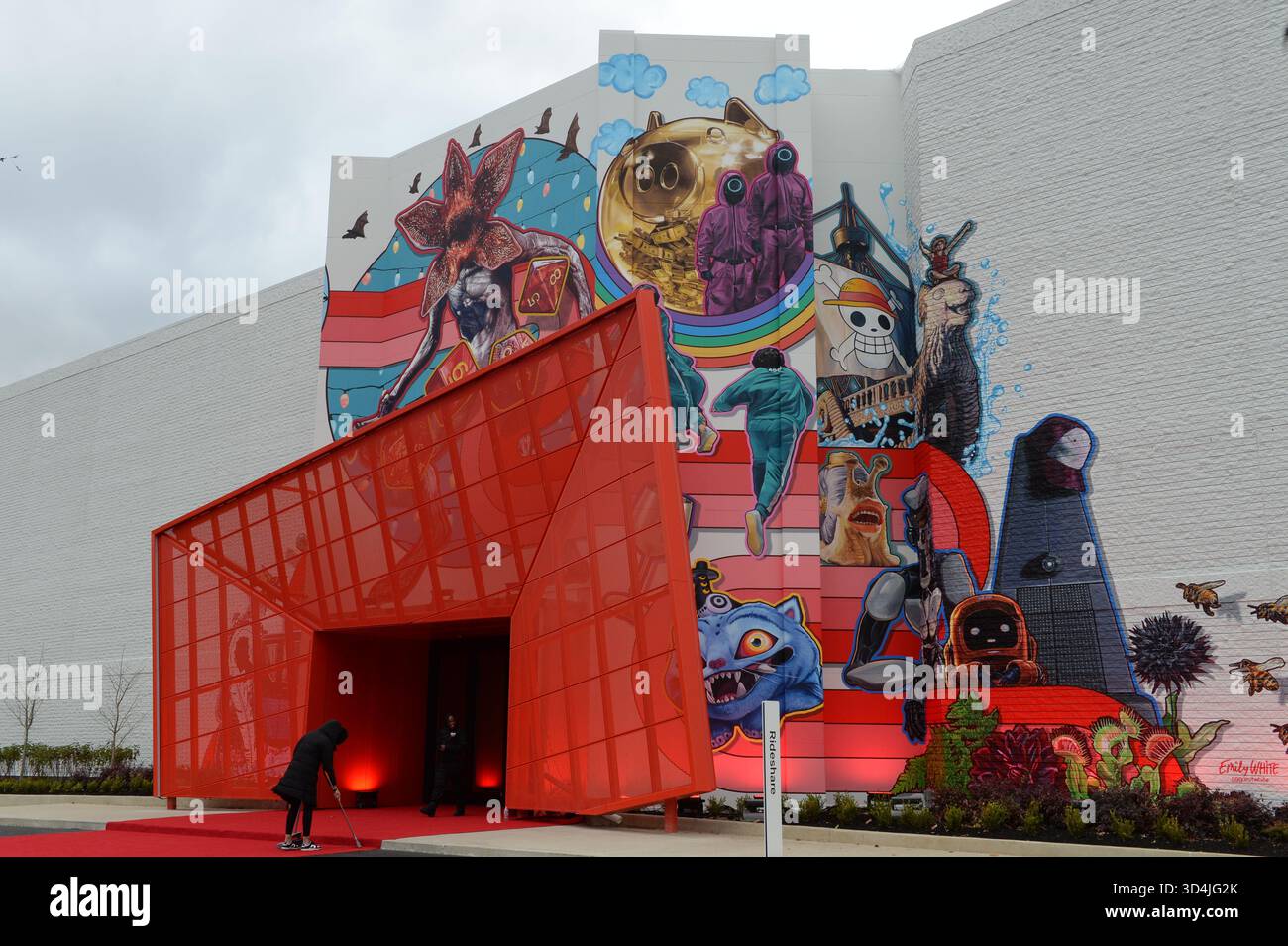 10 November 2025, USA, Philadelphia: The entrance to the Netflix House ...