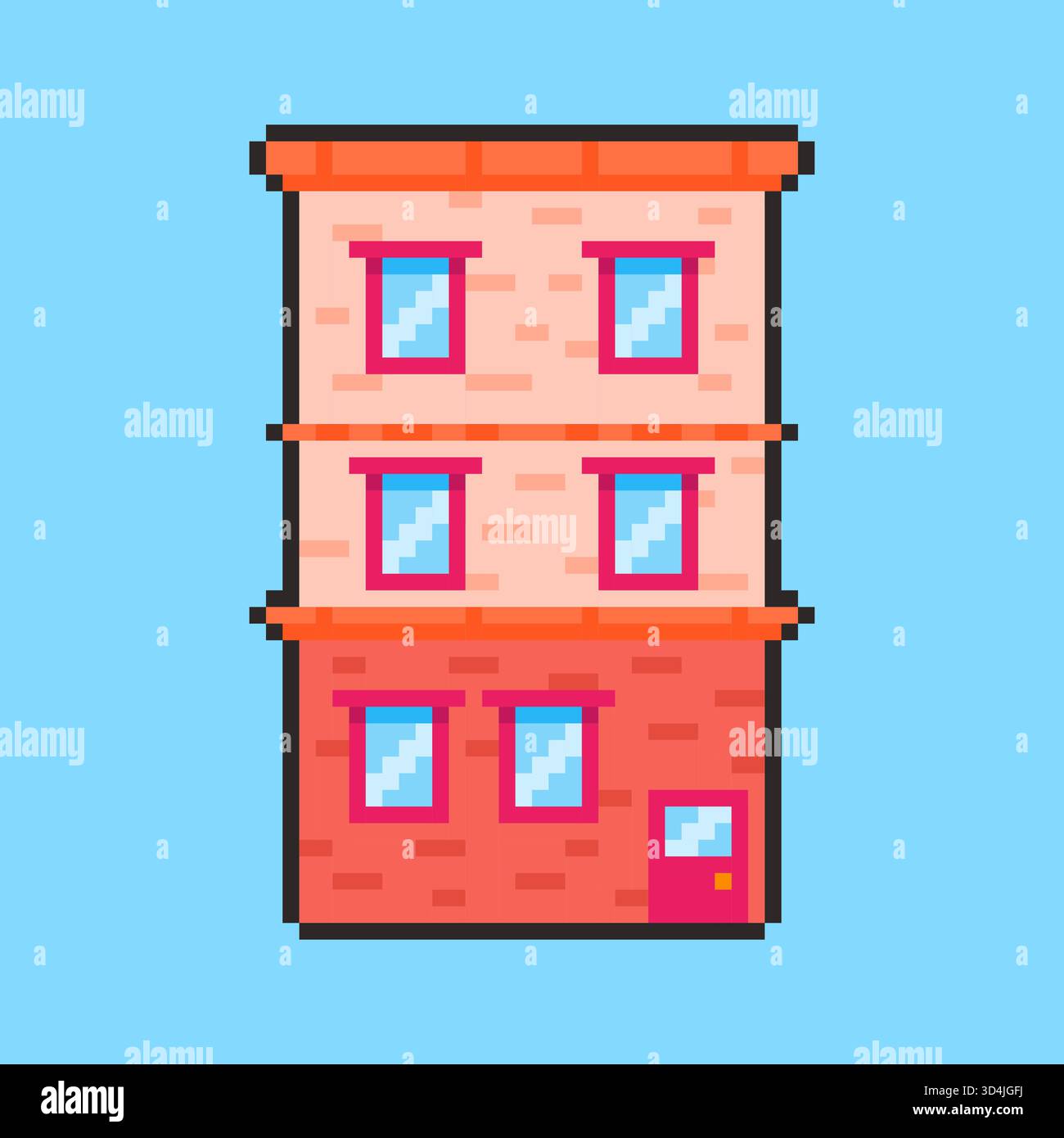 Facade residential building square Stock Vector Images - Alamy