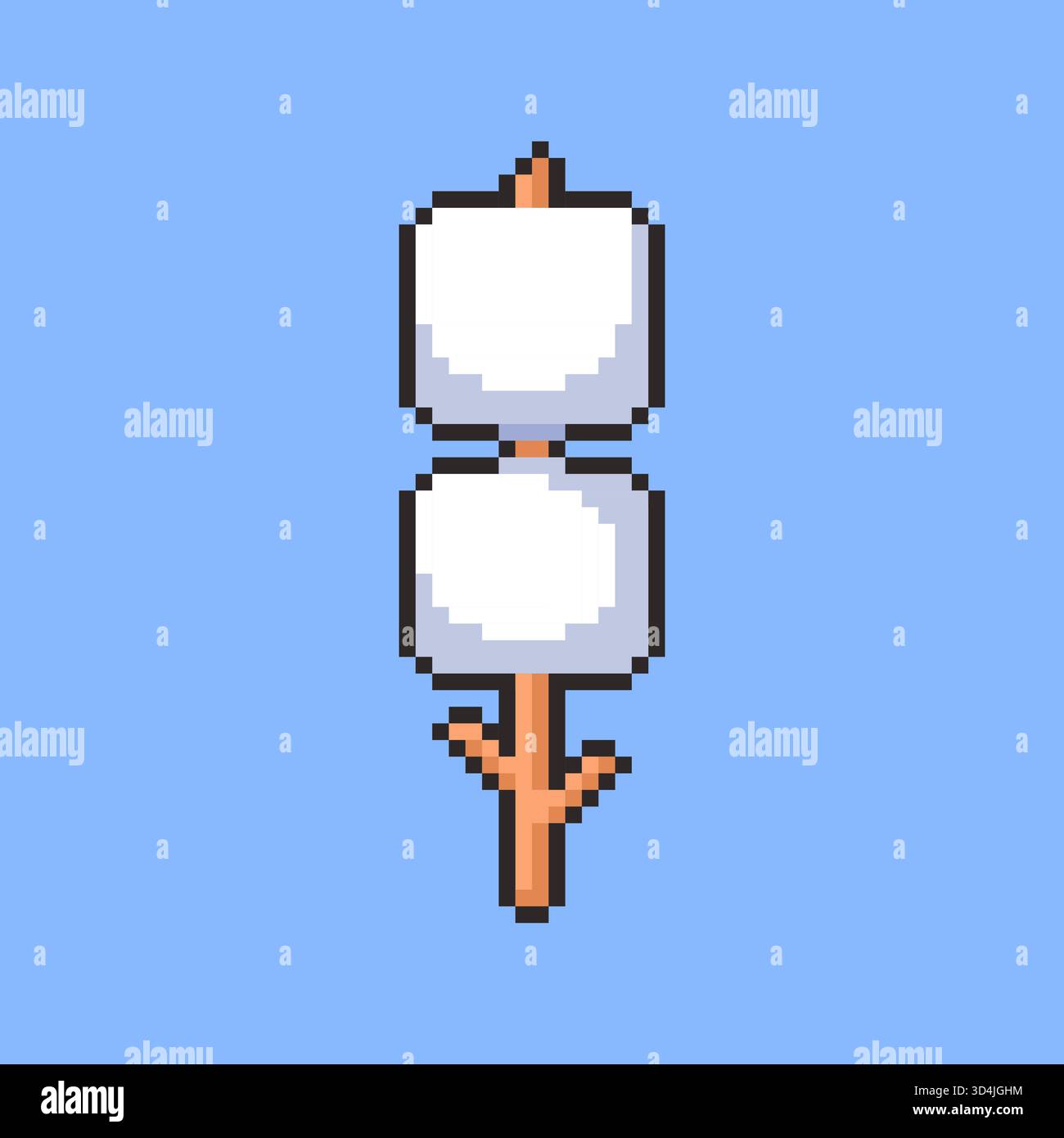 Pixel art Marshmallow on Stick game asset design Stock Vector Image ...