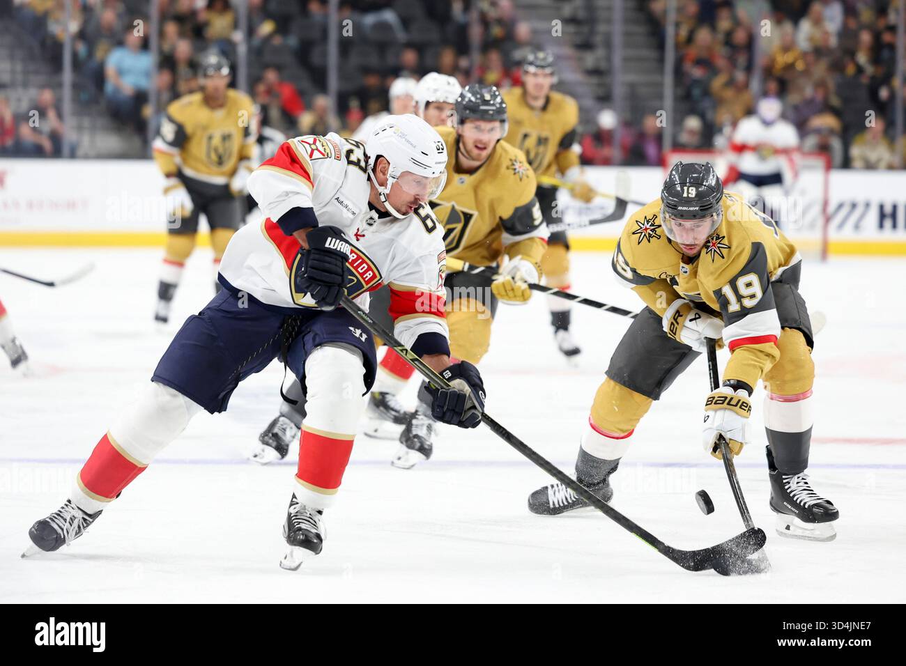 Florida Panthers left wing Brad Marchand (63) and Vegas Golden Knights ...