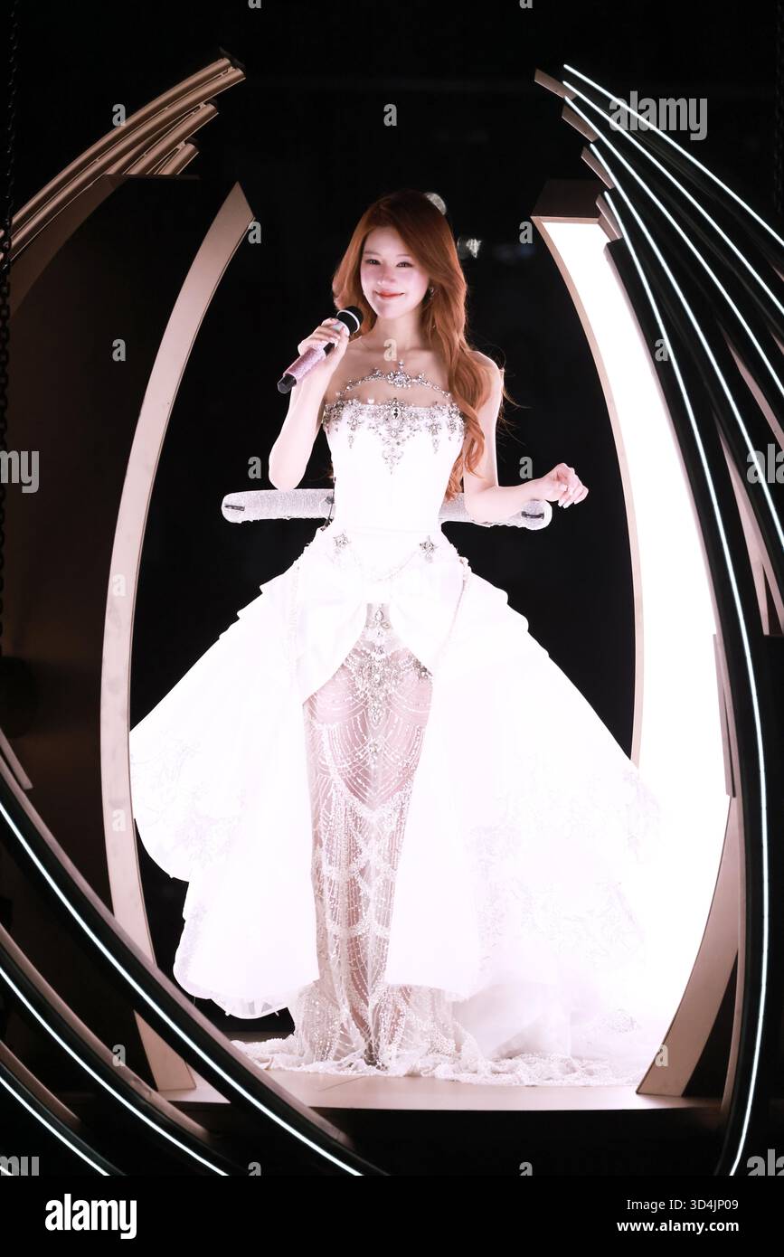 Chinese actress and singer Zhao Lusi attends an activity in Chengdu ...