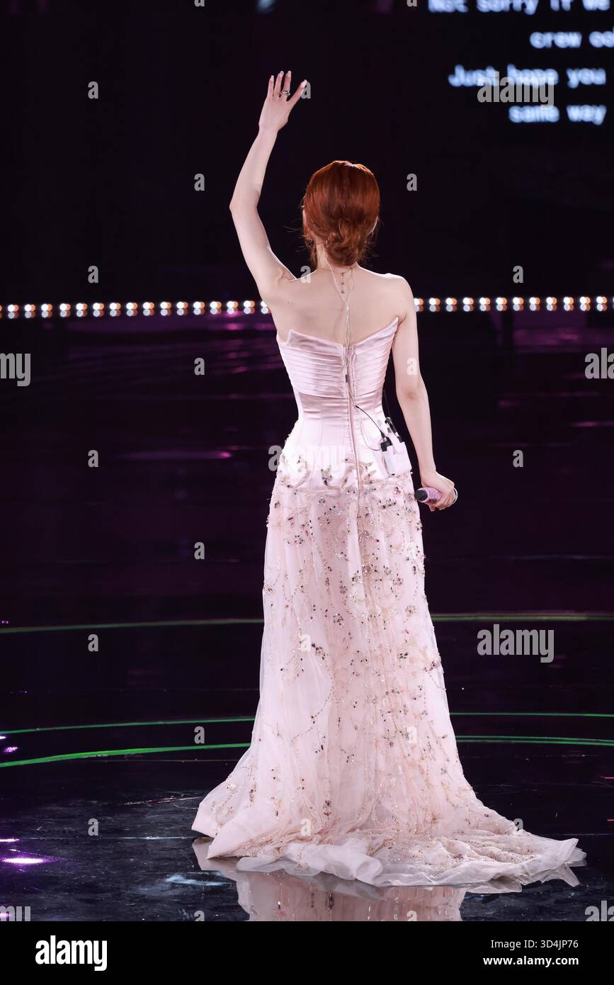 Chinese actress and singer Zhao Lusi attends an activity in Chengdu ...