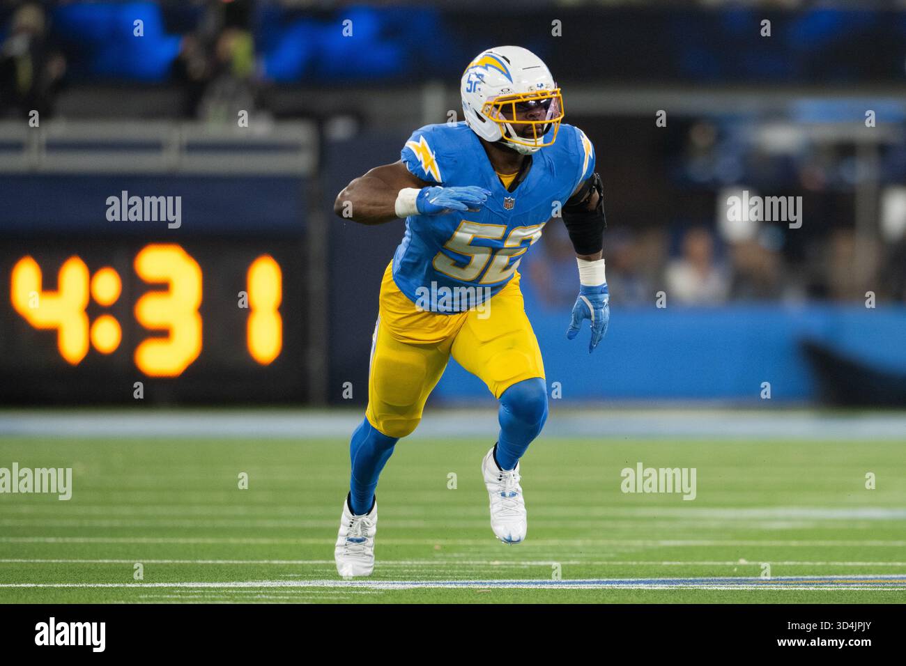 Los Angeles Chargers linebacker Khalil Mack (52) runs during an NFL ...