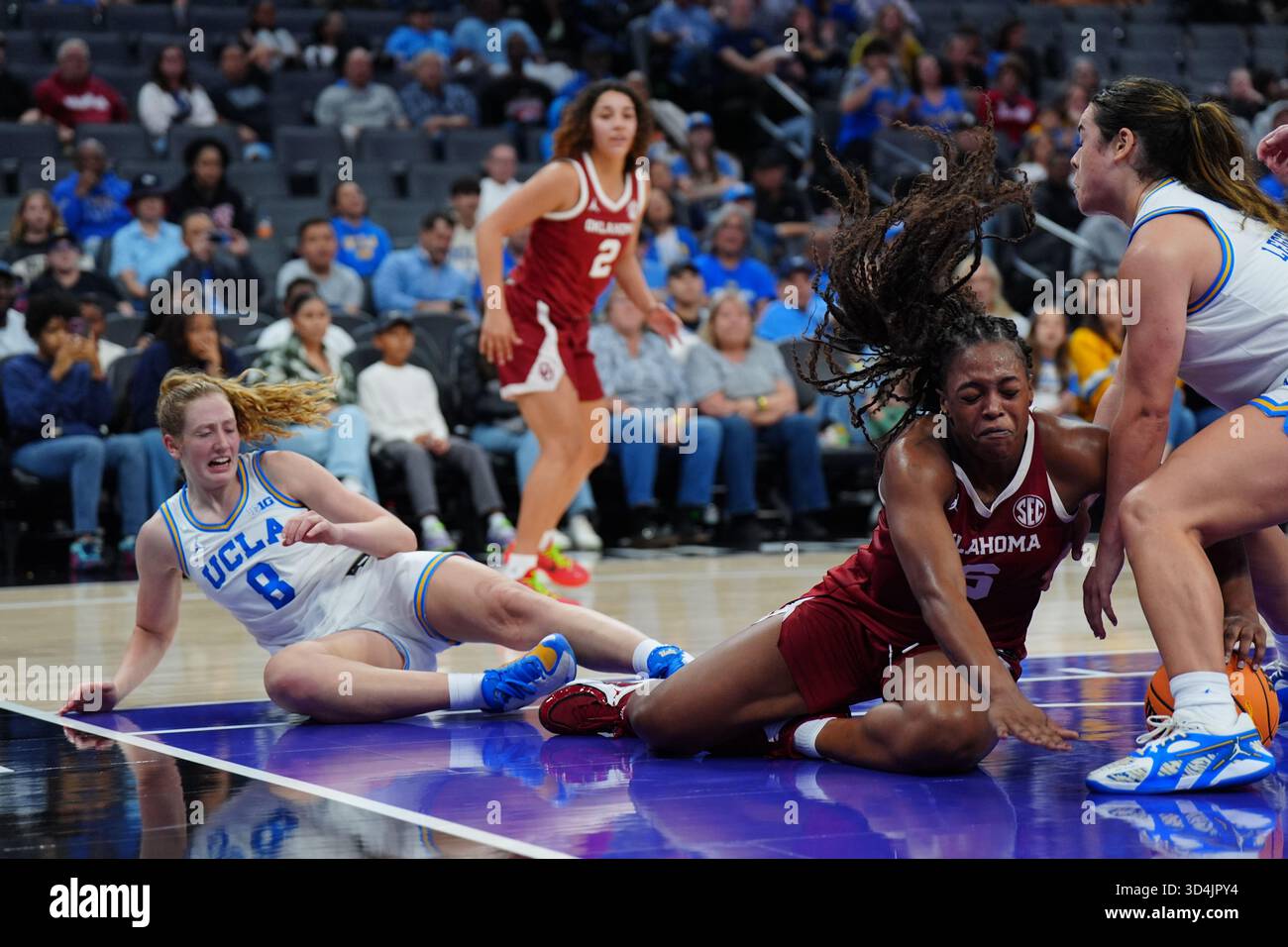 Oklahoma forward Sahara Williams (6) fights for the ball with UCLA ...