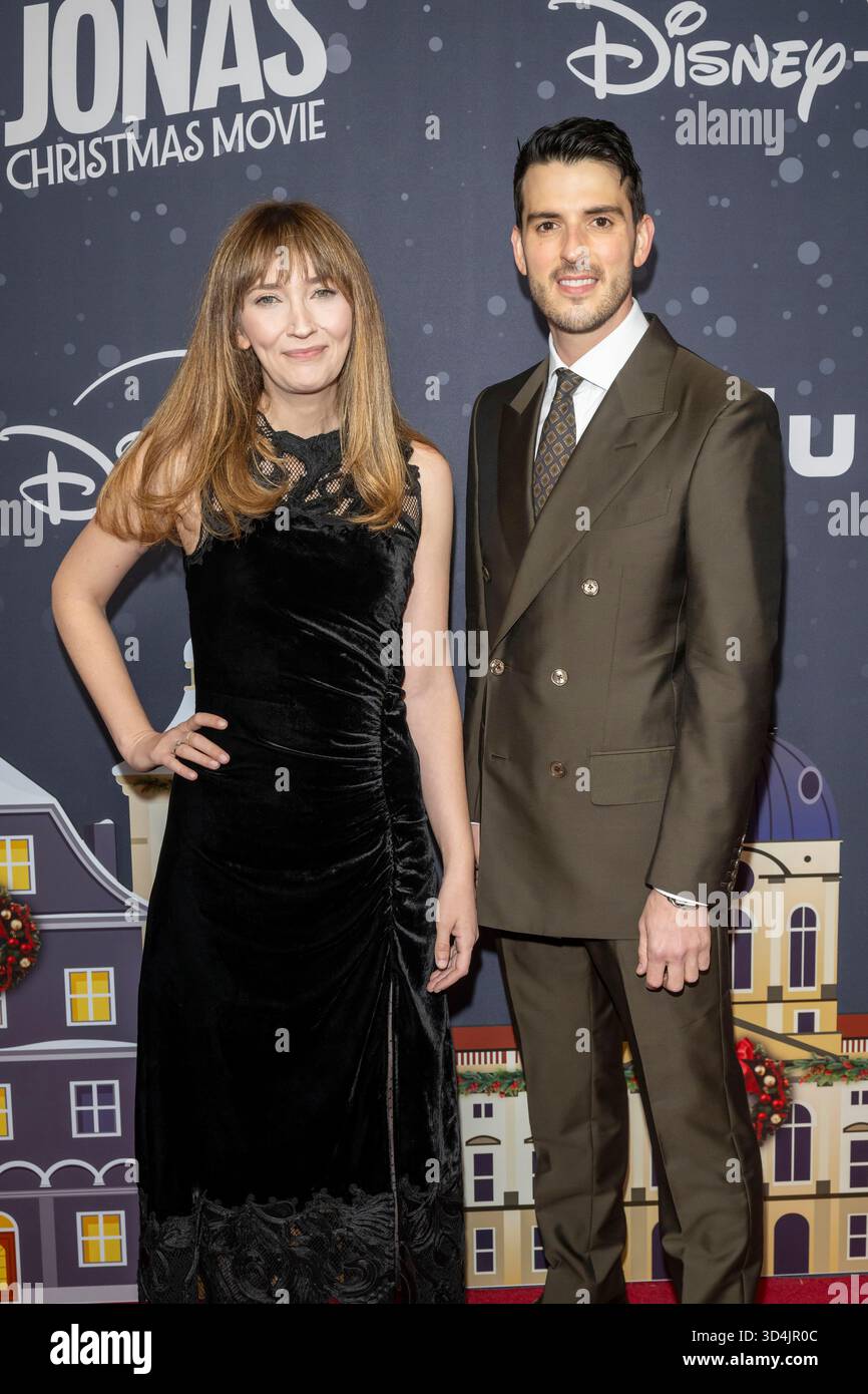 (L-R) Elizabeth Berger and Isaac Aptaker attend Disney+'s "A Very Jonas ...