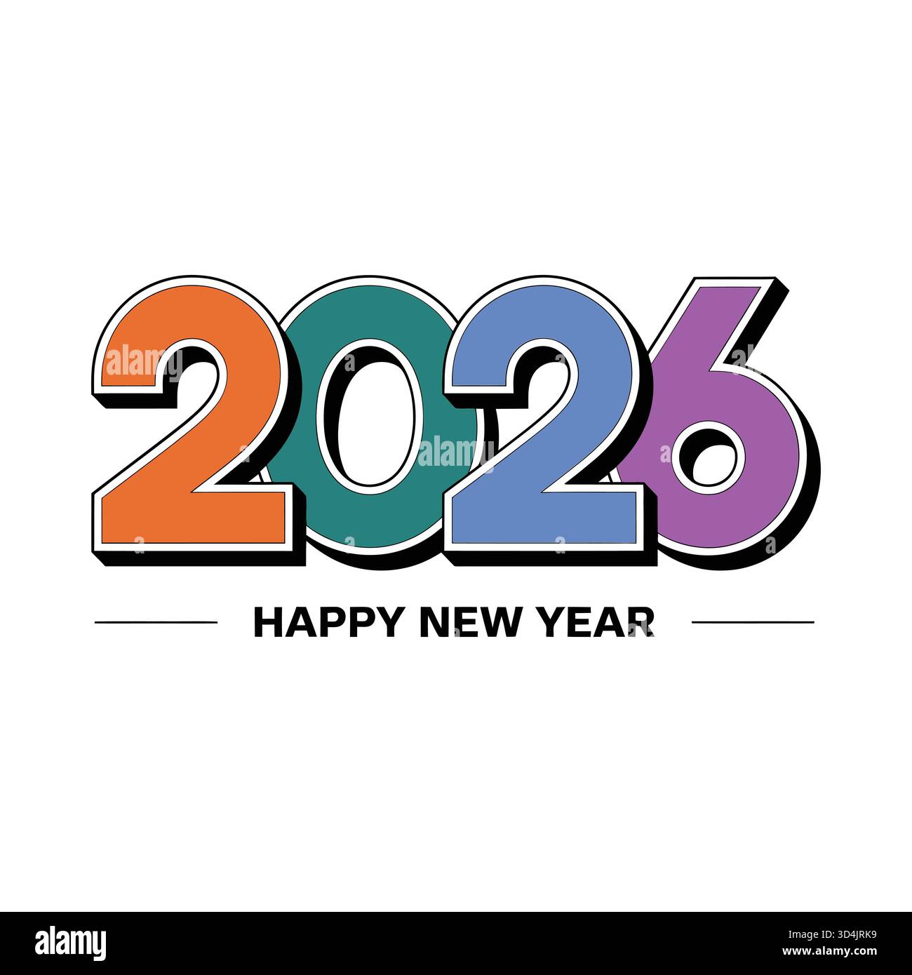 Happy 2026 text vibrant hi-res stock photography and images - Alamy
