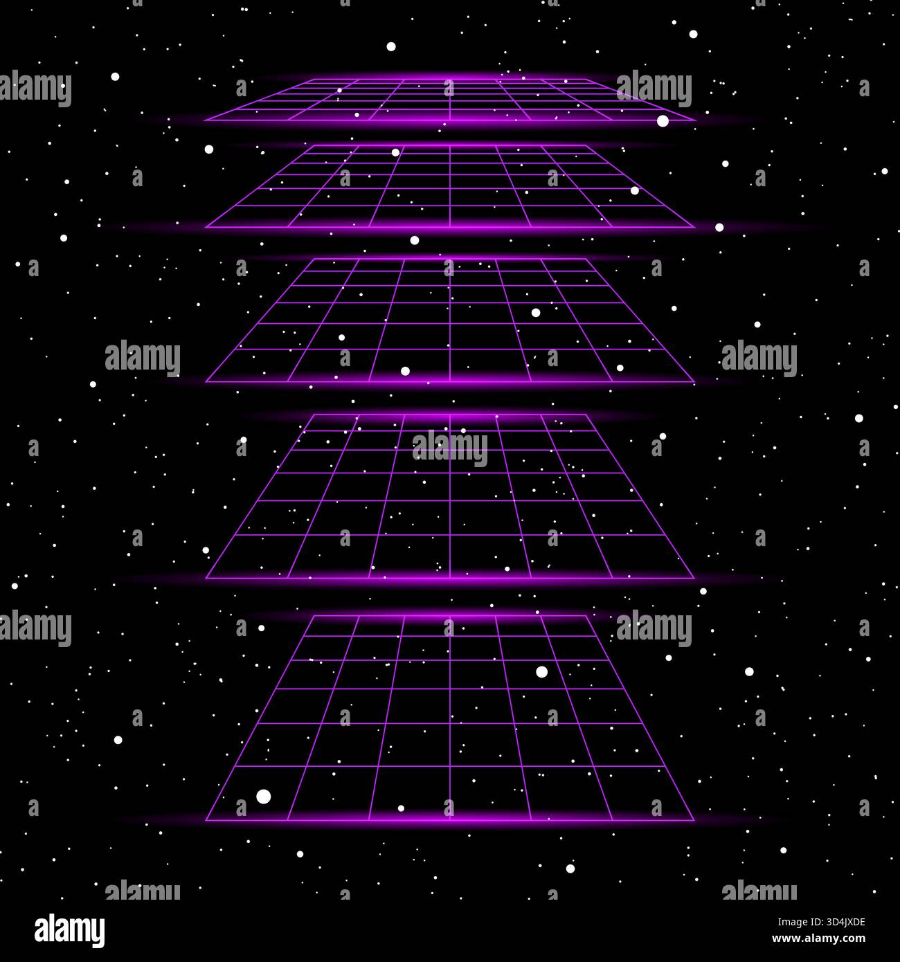 3D wireframe perspective grid room template design vector illustration ...