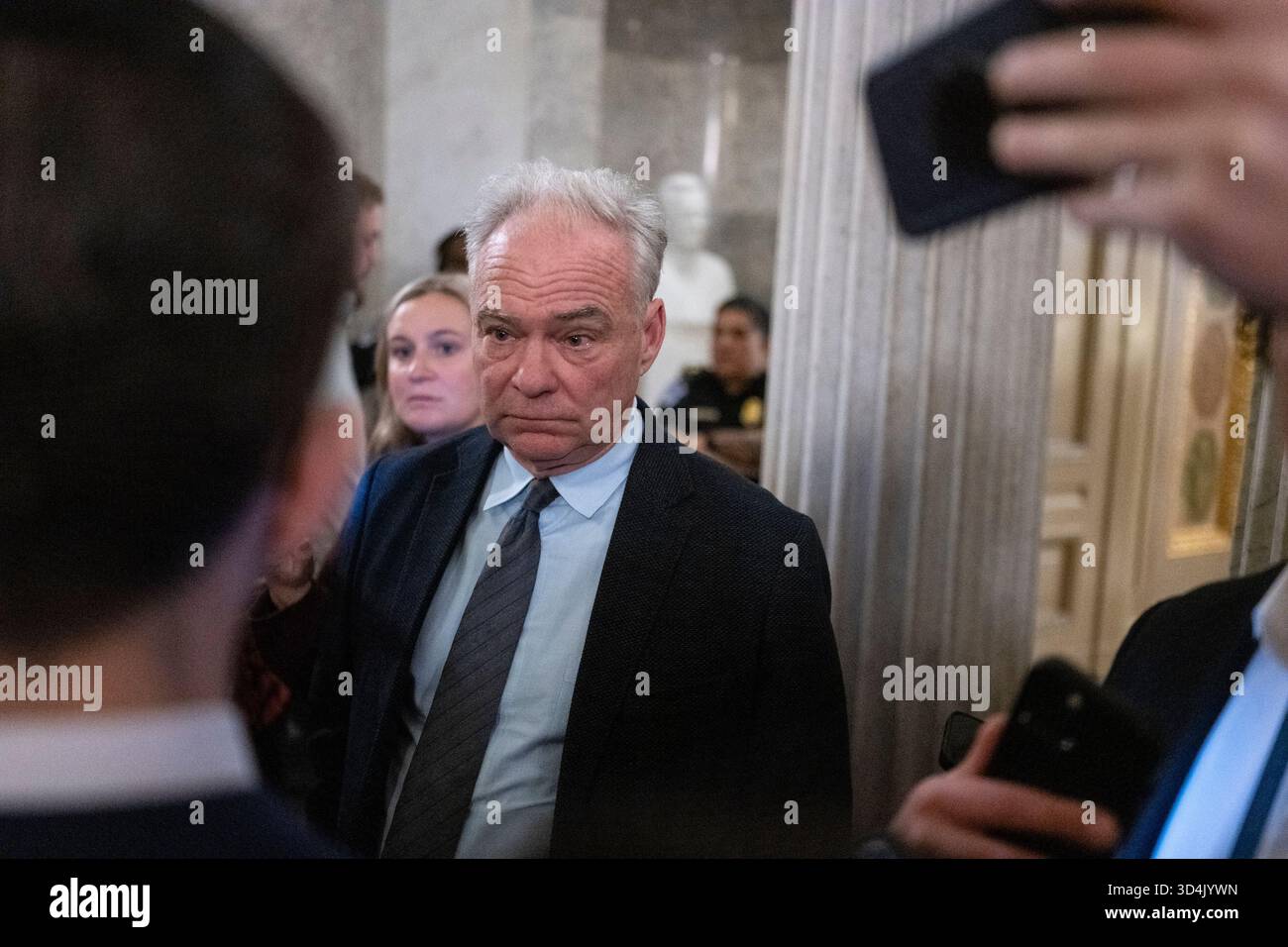 United States Senator Tim Kaine (Democrat of Virginia) speaks to ...