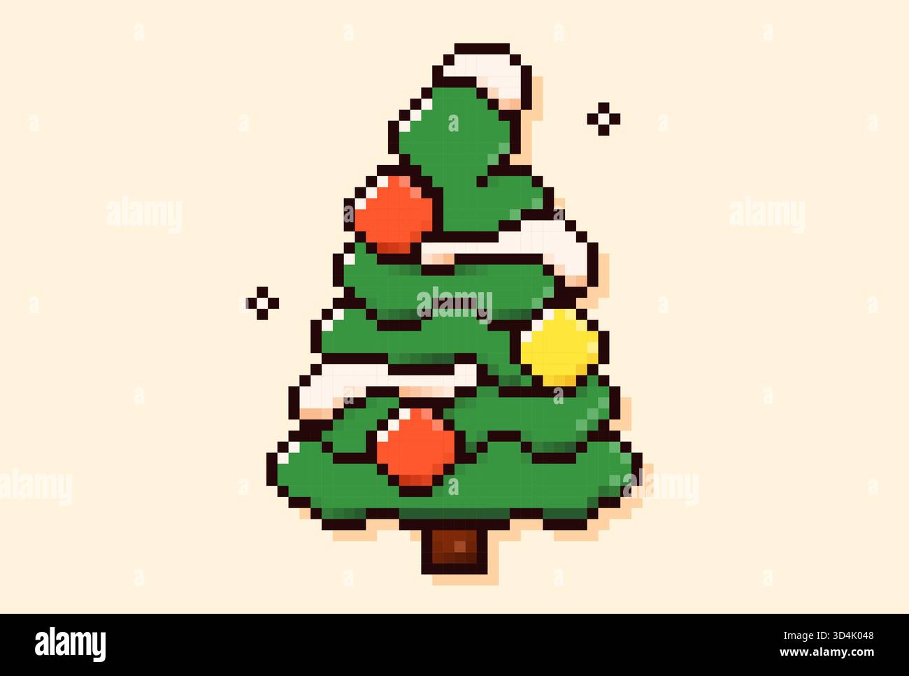 Pixel art Christmas tree with garland Stock Vector Image & Art - Alamy