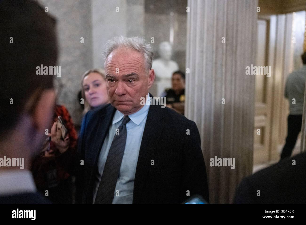 United States Senator Tim Kaine (Democrat of Virginia) speaks to ...