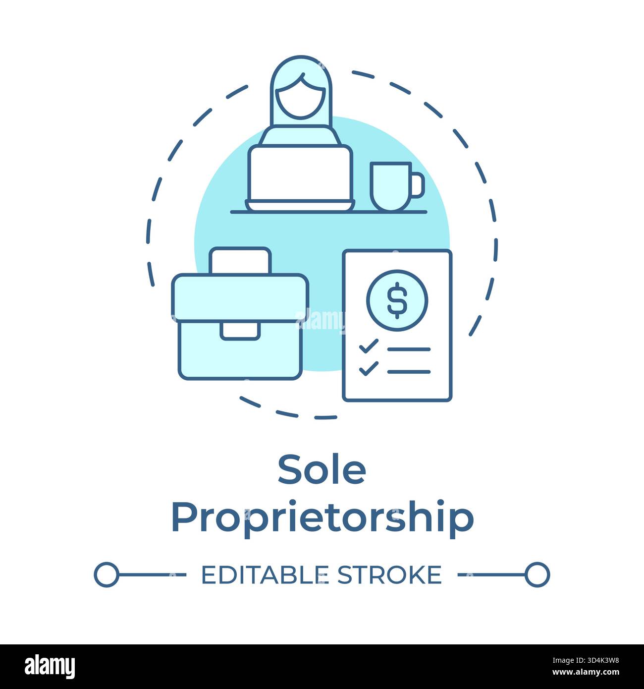 Sole proprietorship soft blue concept icon Stock Vector Image & Art - Alamy