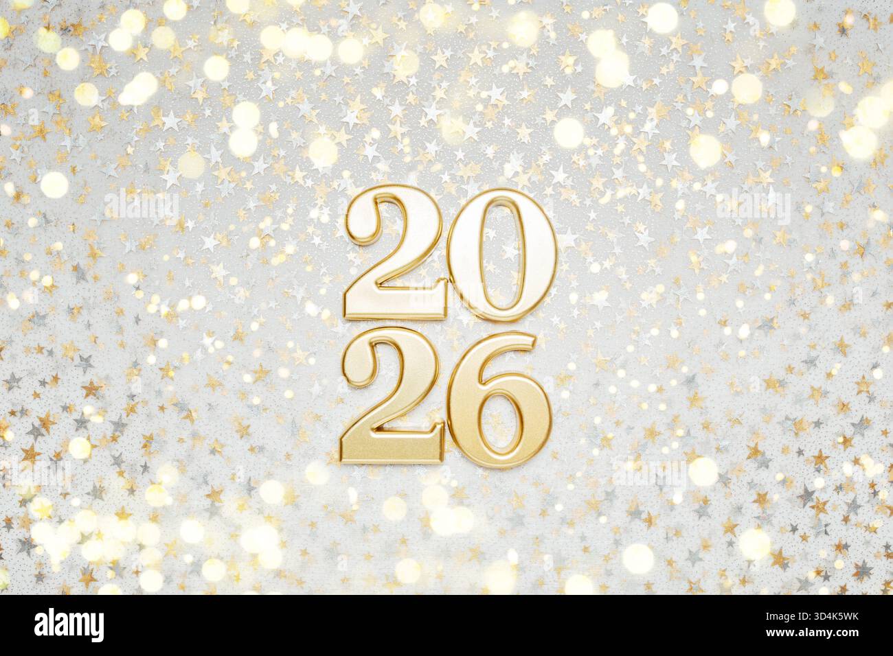 Glowing 2026 number made sparkling hi-res stock photography and images - Alamy