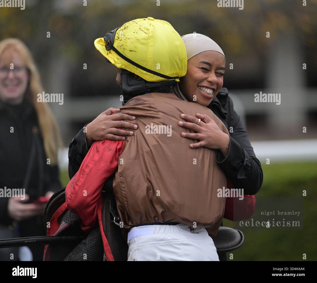 Sunbury on Thames, UK. 10 November, 2025. Aamilah Aswa is hugged by ...