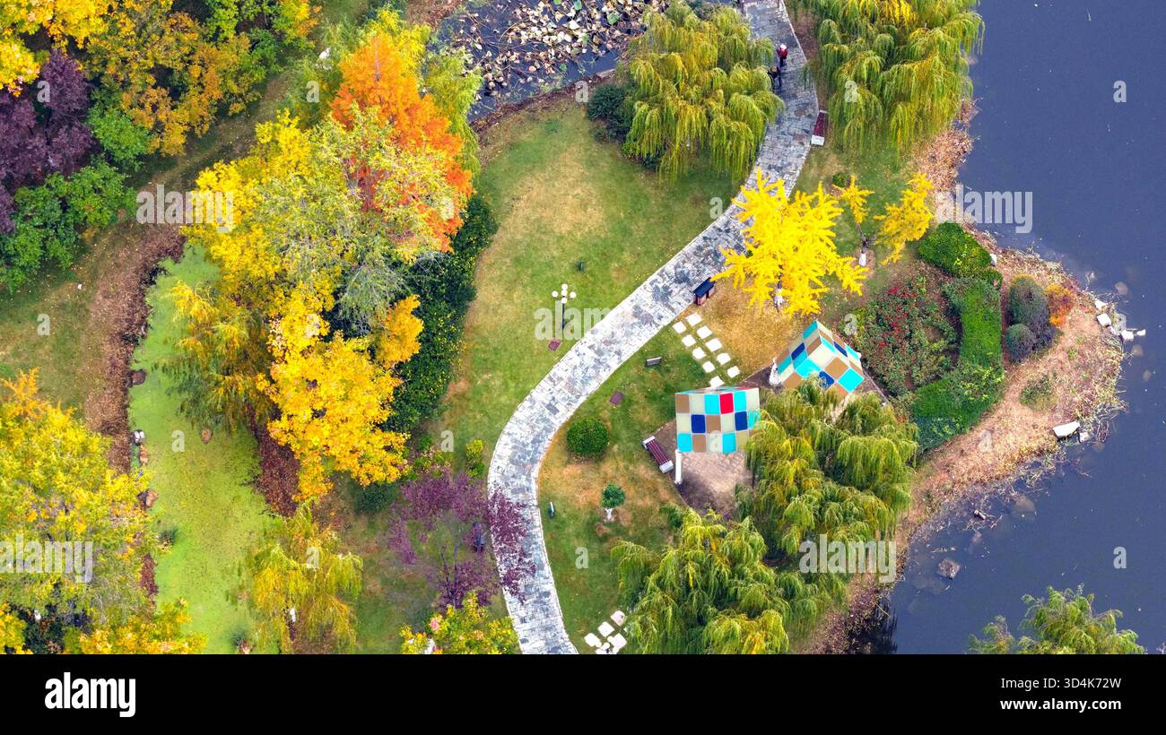 Aerial photo shows the early winter scenery in Qingdao City, east China ...