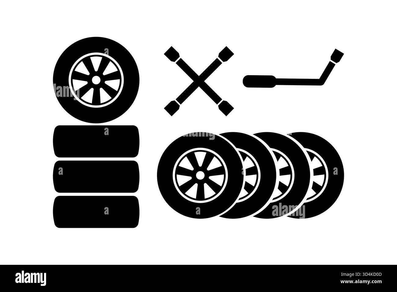 Auto mechanic pile tires Cut Out Stock Images & Pictures - Alamy