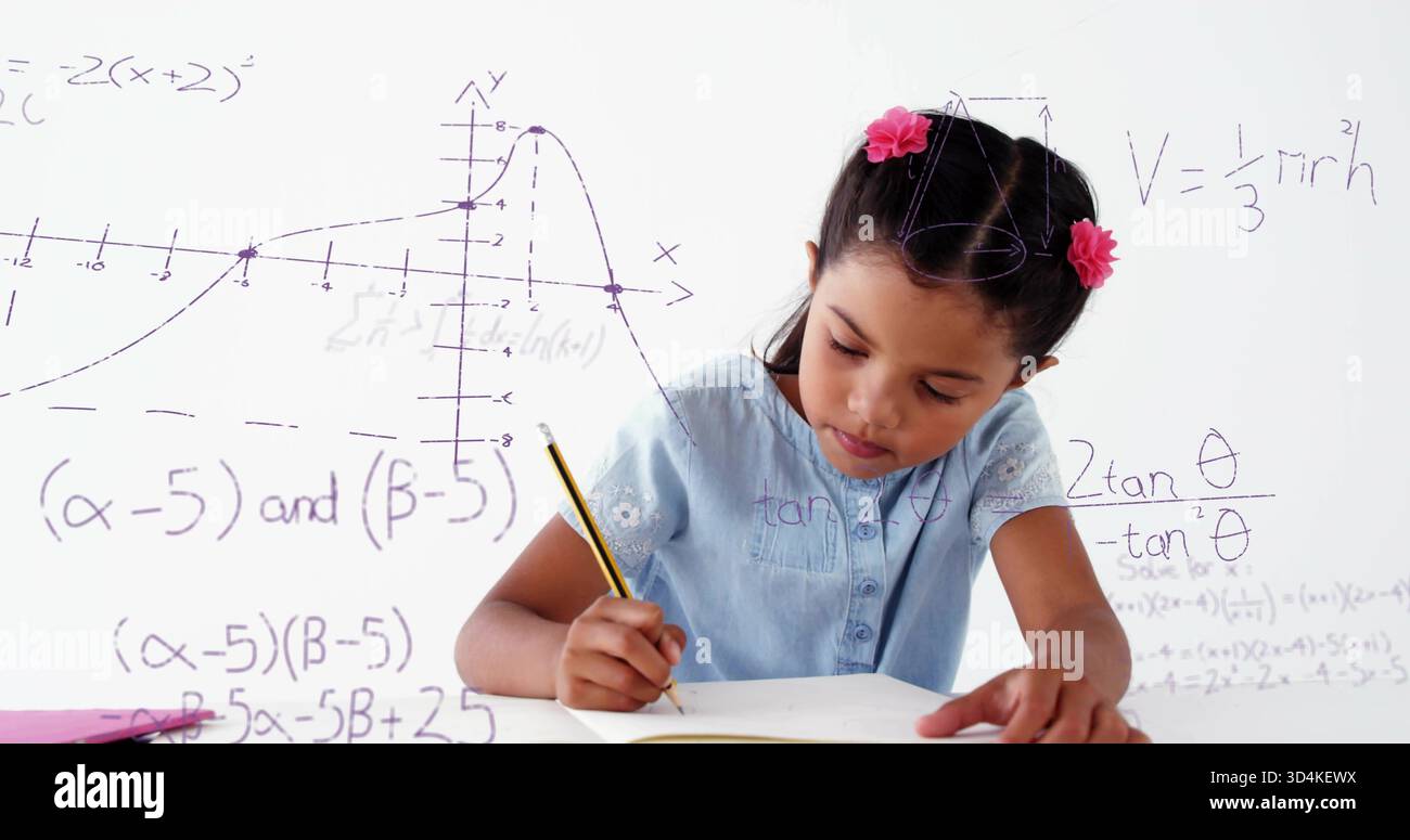 Girl solving math graph hi-res stock photography and images - Alamy