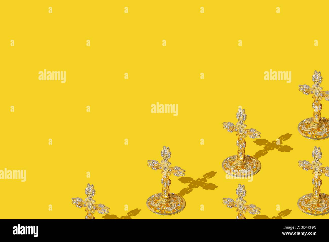 Creative pattern composition made of beautiful Christian Cross on ...