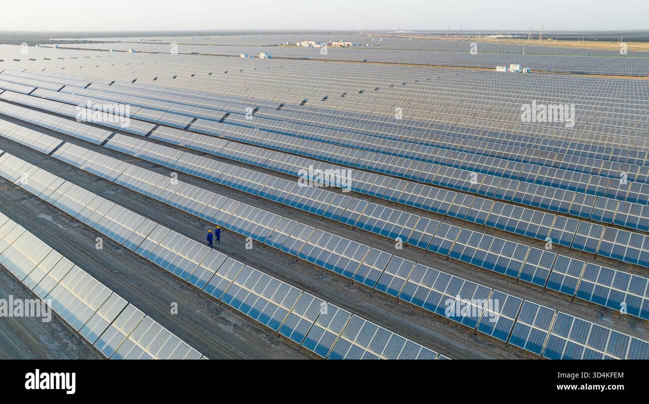 XINJIANG, CHINA - NVOEMBER 10, 2025 - Workers are inspecting among ...