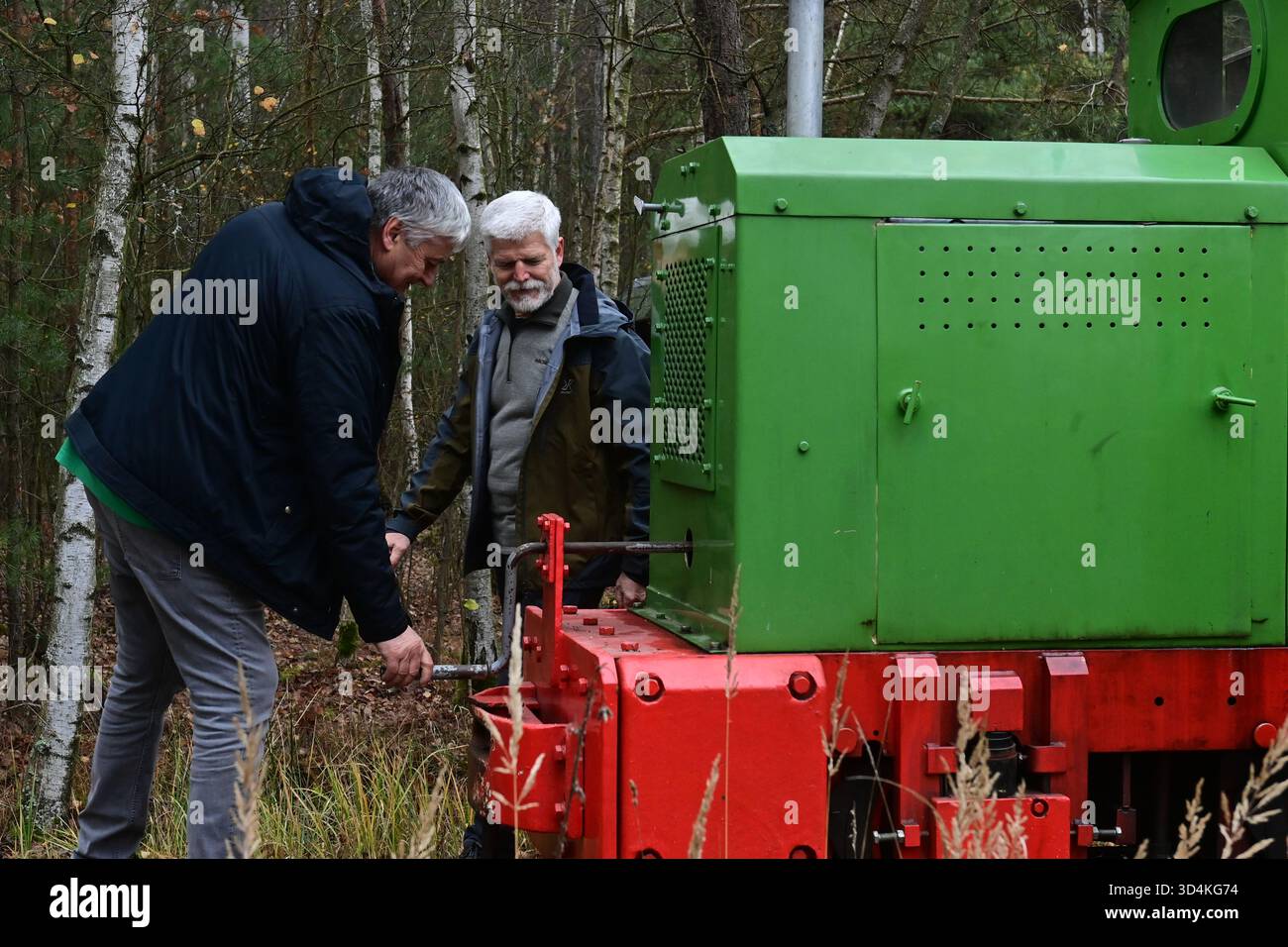 Czech President Petr Pavel, right, visits the Soos National Nature ...