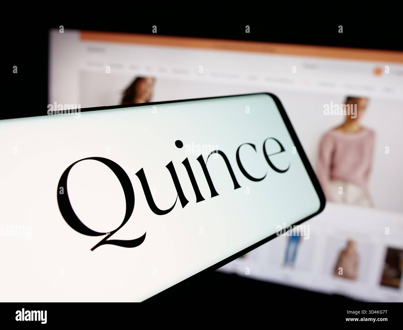 In this photo illustration, a smartphone with the logo of US fashion ...